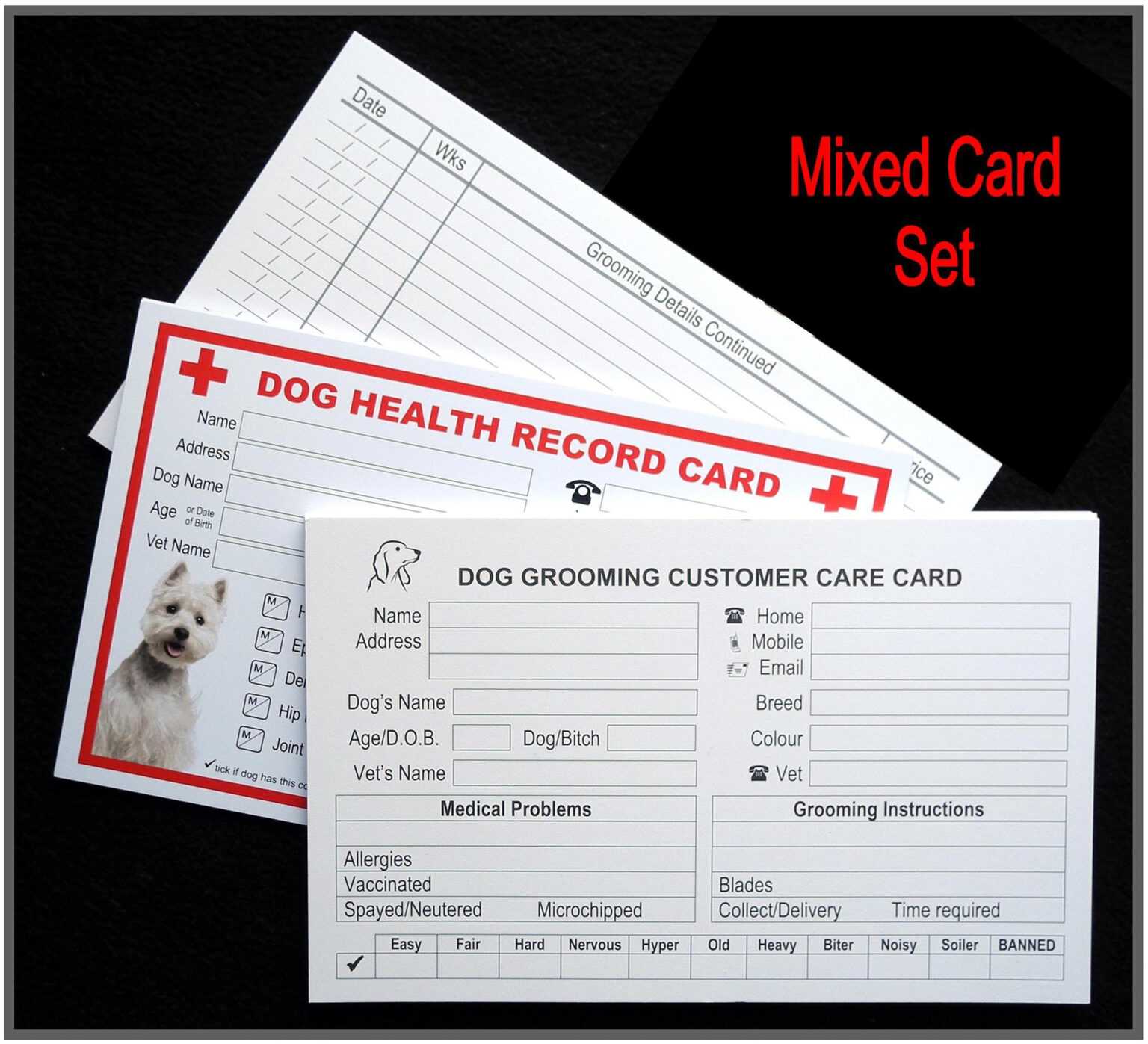 100 Customer Care Cards – Groomergraphix with regard to Dog Grooming ...