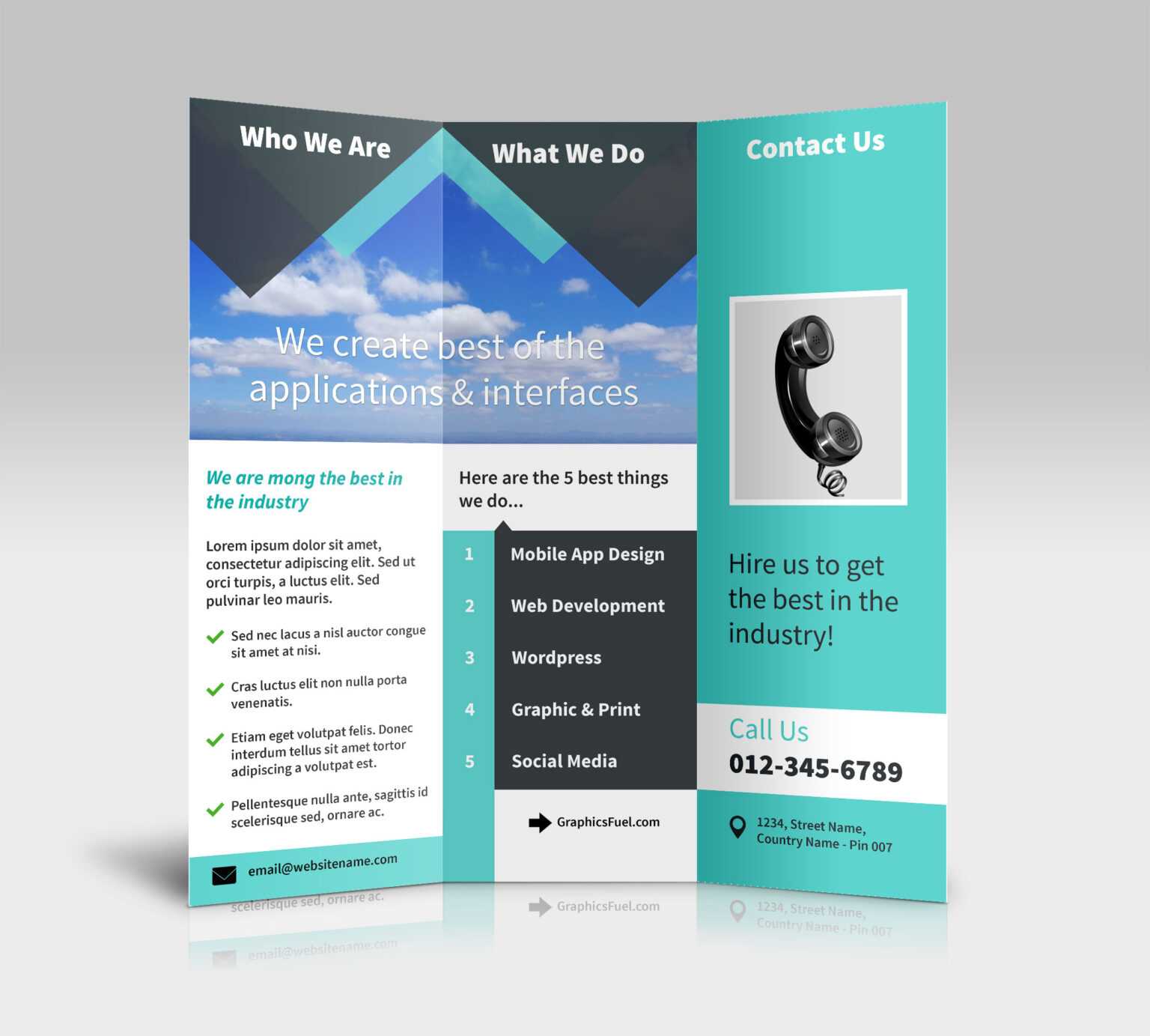 3 Panel Tri Fold Brochure Psd Mockups – Psd Mockups inside Three Panel ...