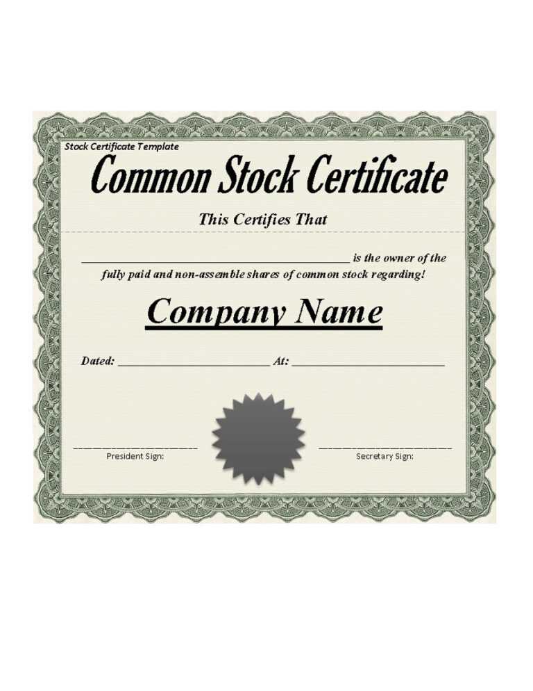 40+ Free Stock Certificate Templates (Word, Pdf) ᐅ Template Lab ...