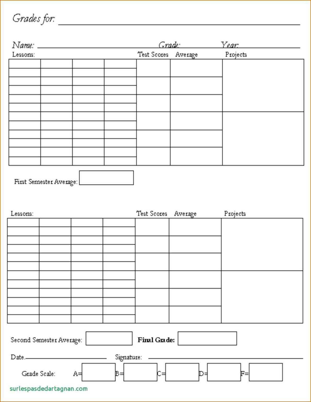 56 Free Printable Homeschool Middle School Report Card Within Report ...