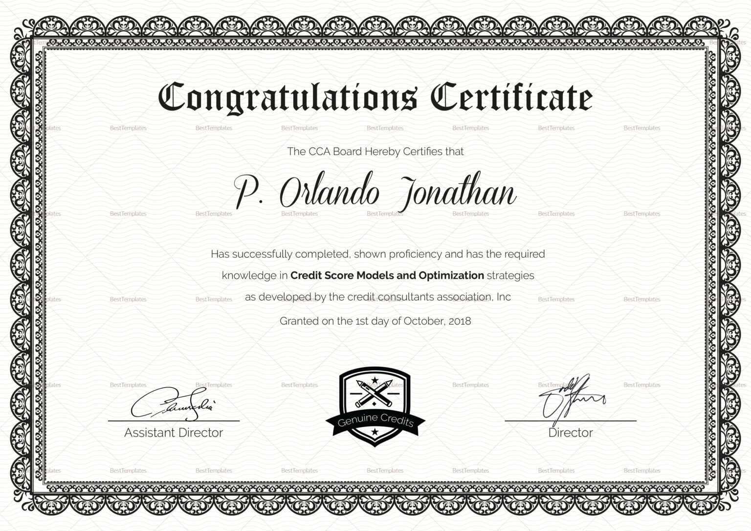 Certificate Of Congratulations – Milas.westernscandinavia with Congratulations Certificate Word ...