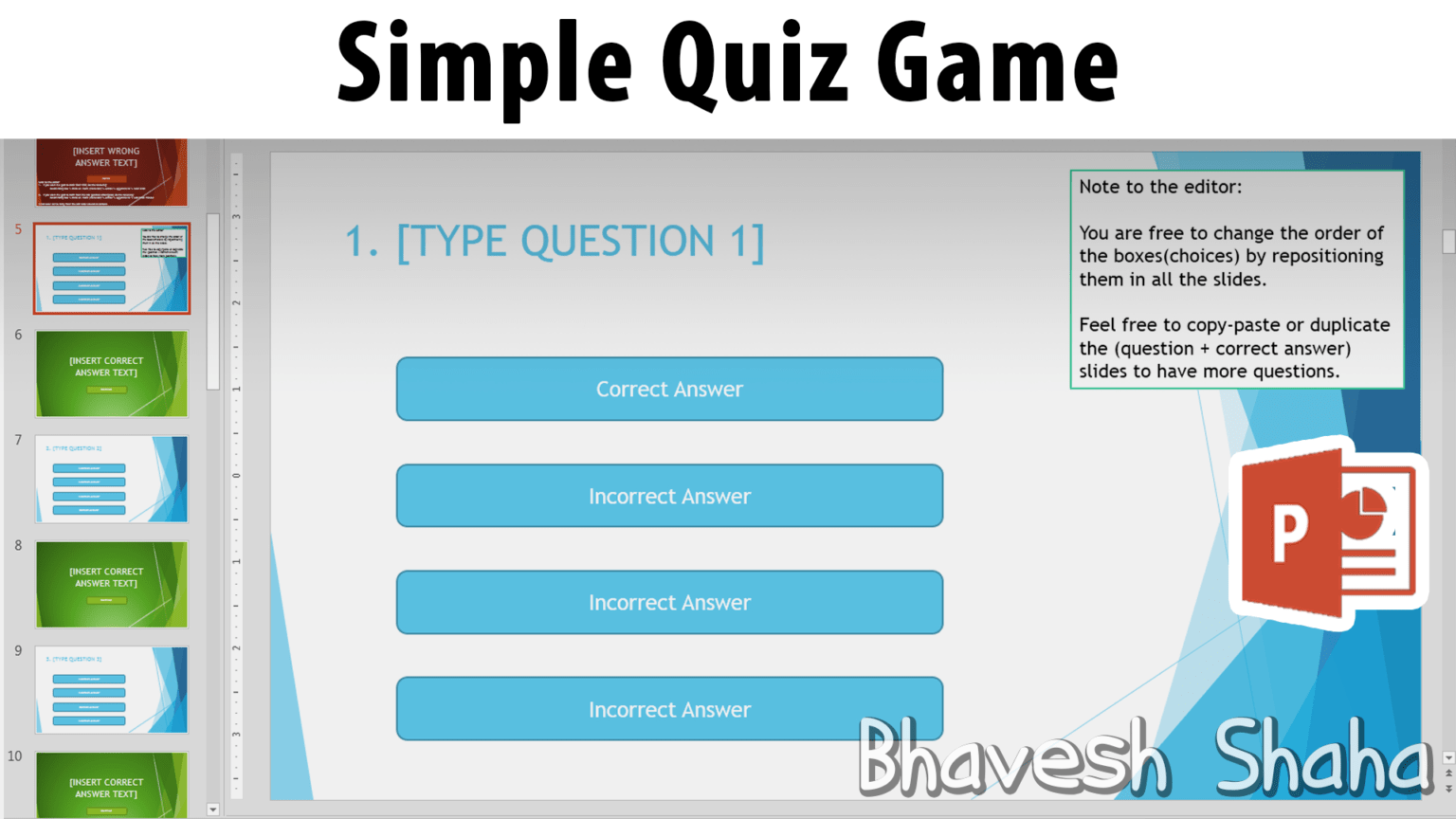 Download Powerpoint Template – Interactive Quiz Game For with ...