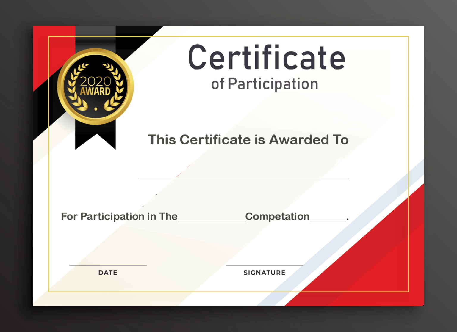 Free Sample Format Of Certificate Of Participation Template throughout ...