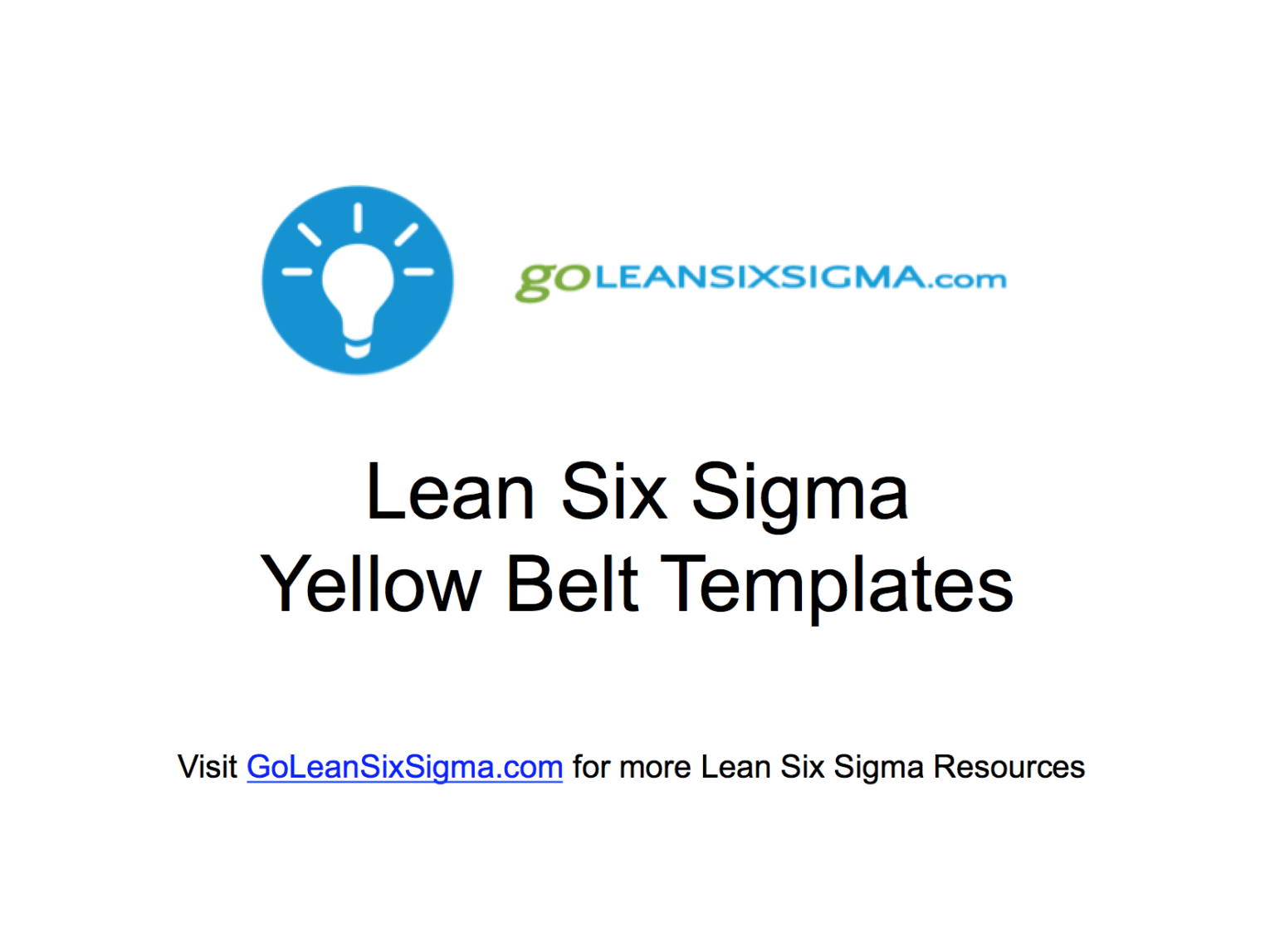 Lean Six Sigma Yellow Belt Templates – Goleansixsigma with Green Belt ...