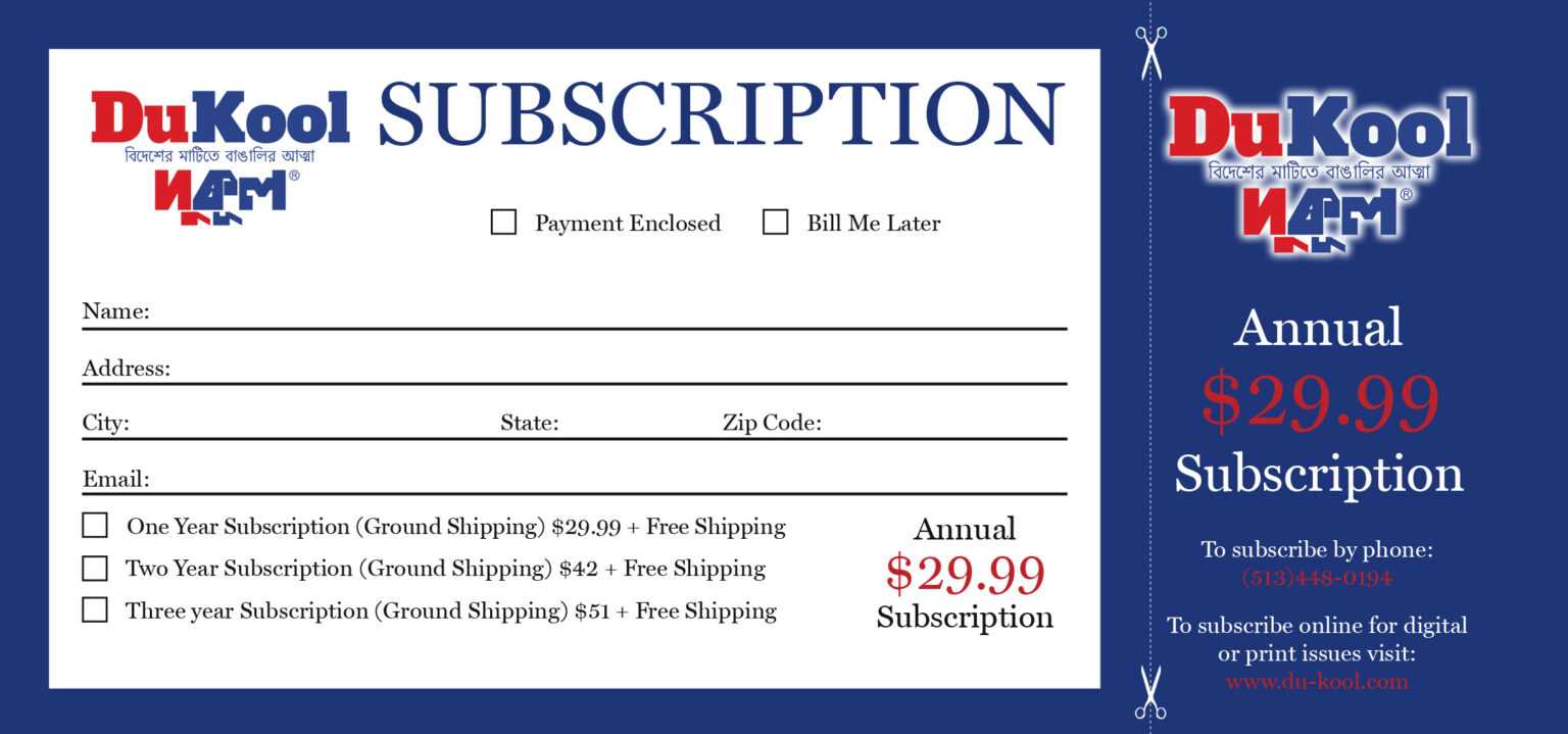 Magazine Subscription Card Template ] – How To Integrate throughout ...
