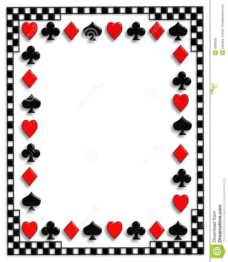 Playing Cards Border Poker Suits Stock Illustration Within Playing Card ...