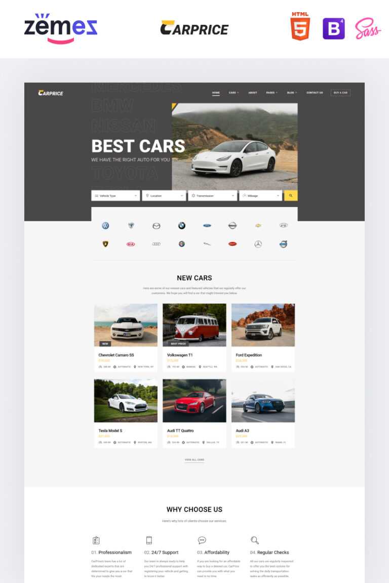 Responsive Cars Website Templates for Automotive Gift Certificate ...