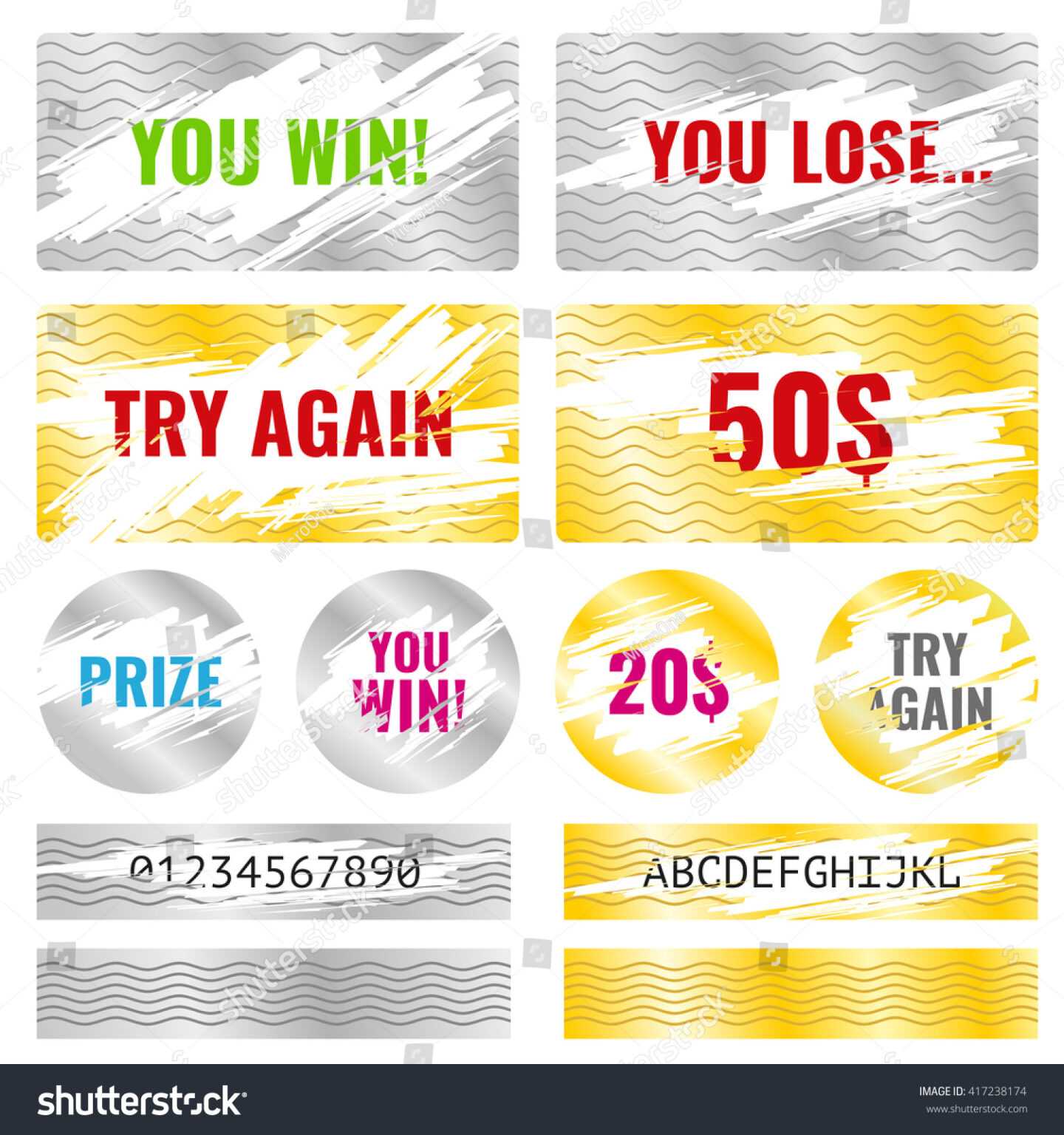 Scratch Card Game Scratch Win Lottery Stock Vector (Royalty throughout ...