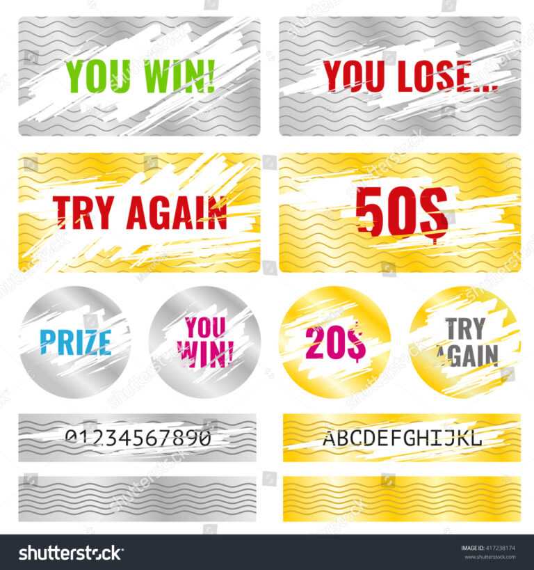 Scratch Card Game Scratch Win Lottery Stock Vector (Royalty throughout ...