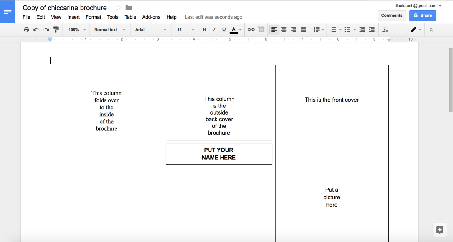 Tutorial: Making A Brochure Using Google Docs From A with Brochure ...