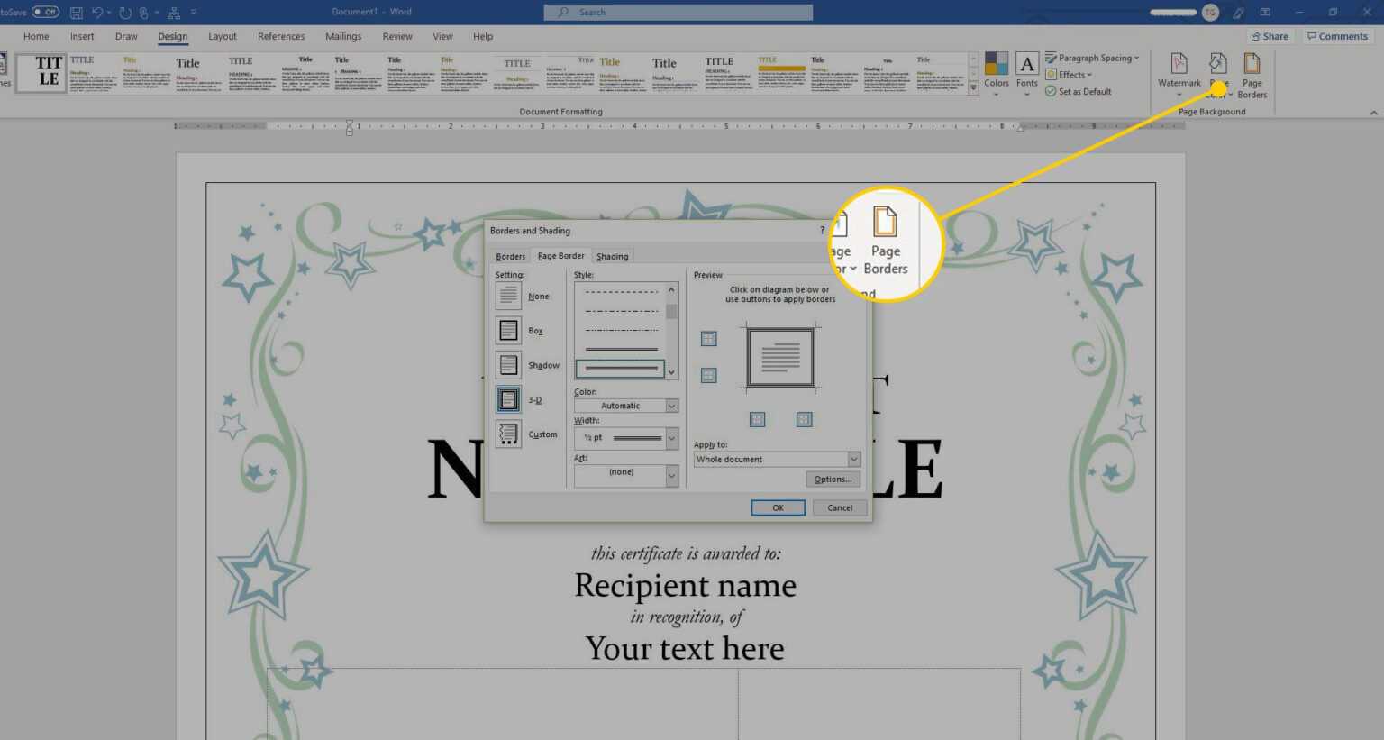 Using A Certificate Template In Microsoft Word with Update Certificates ...